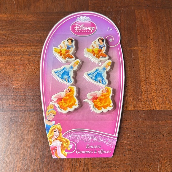 Disney | Other | 6 Disney Princess Erasers Snow White Cinderella Aurora ...